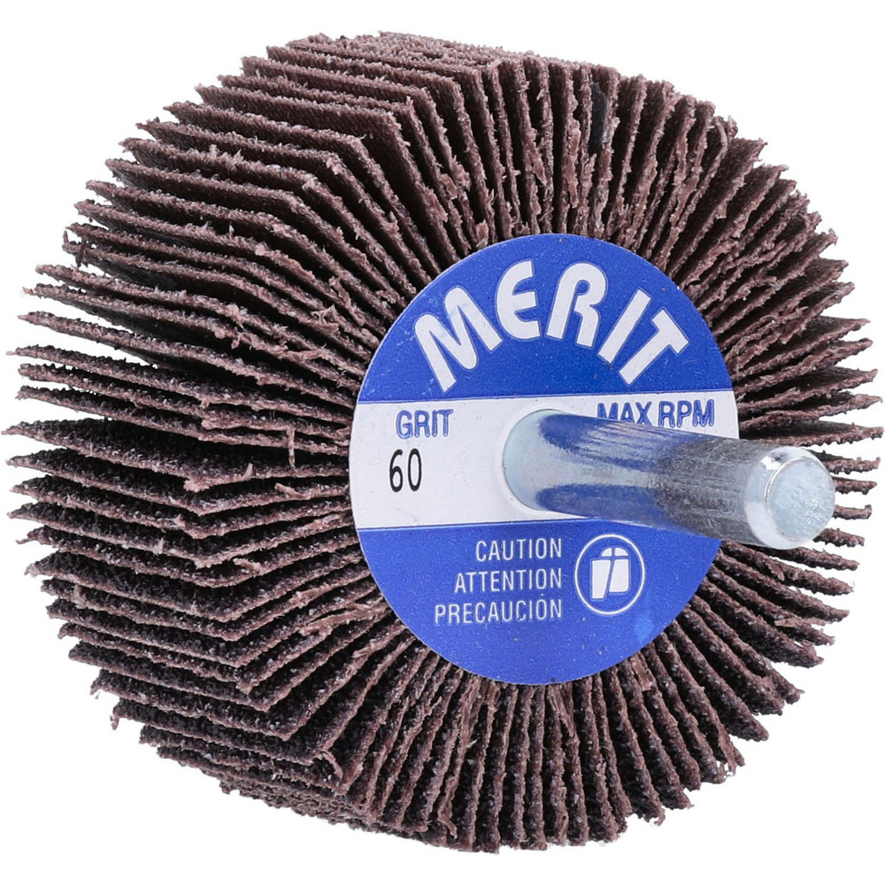 Merit Abrasives - Mounted Flap Wheel: 2" Dia, 1" Face Width, 60 Grit ...