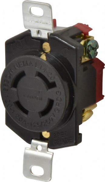 Cooper Wiring Devices - 125/250 VAC, 20 Amp, L14-20R NEMA, Self ...
