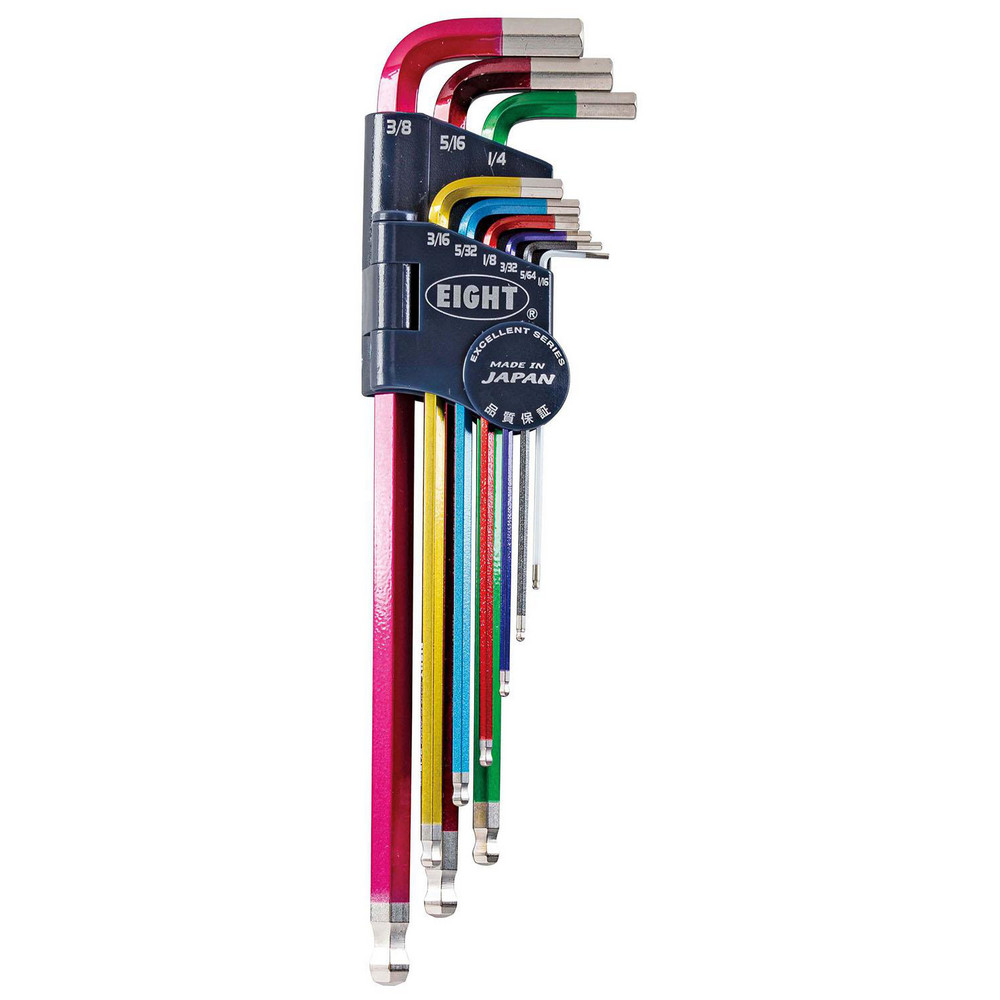 Eight Tool - Hex Key Sets: Ball End: Yes; Handle Type: L-Handle, Color ...