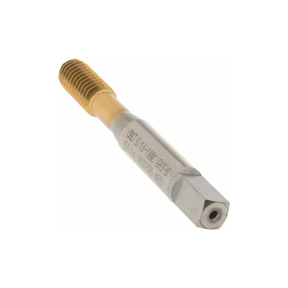 OSG - Thread Forming Tap: 5/16-18 UNC, Modified Bottoming Chamfer, Cobalt, TiN Finish | MSC Direct