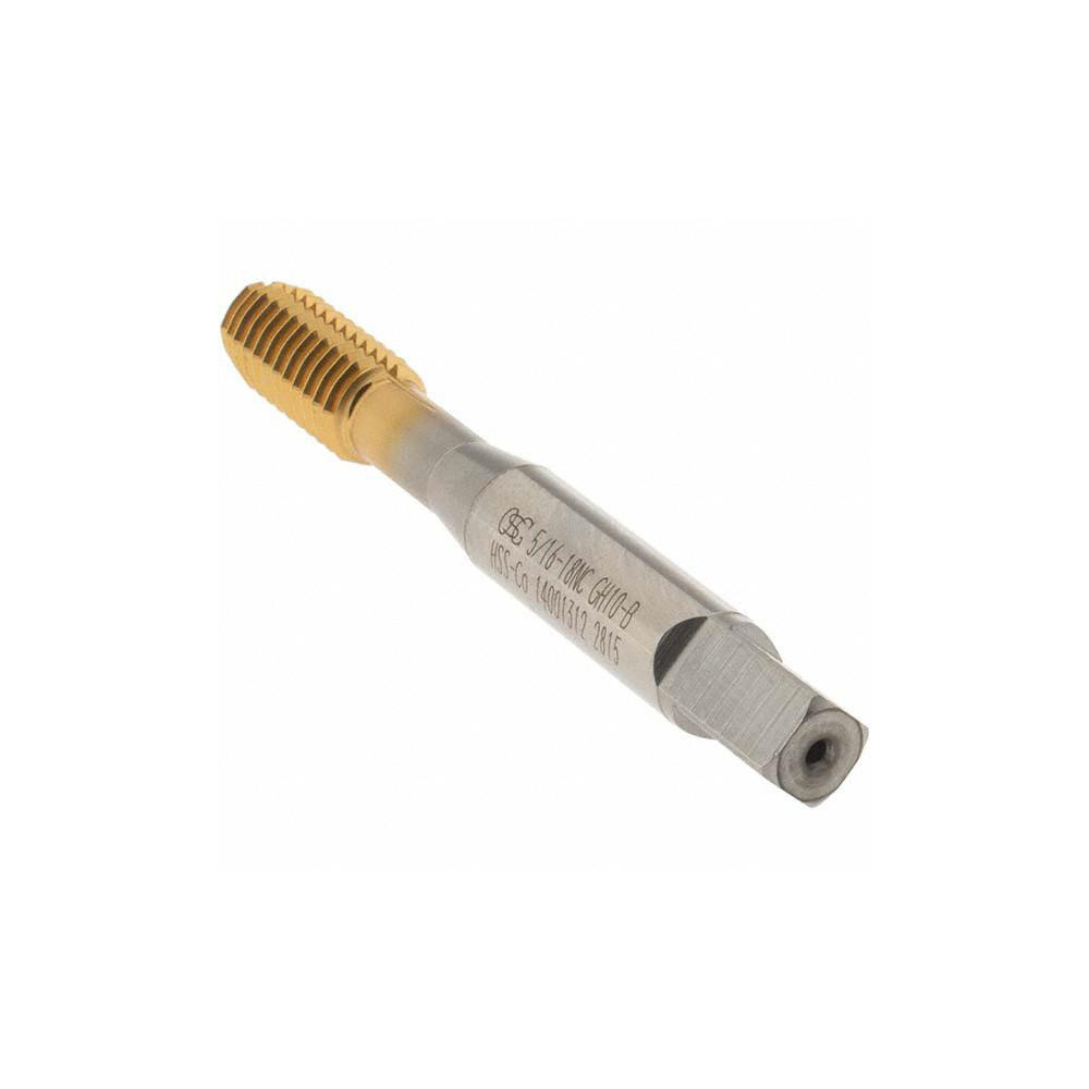 OSG - Thread Forming Tap: 5/16-18 UNC, Modified Bottoming Chamfer, Cobalt, TiN Finish | MSC Direct