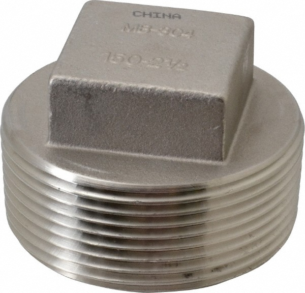Merit Brass - 2-1/2" 304 Stainless Steel Pipe Square Head Plug ...