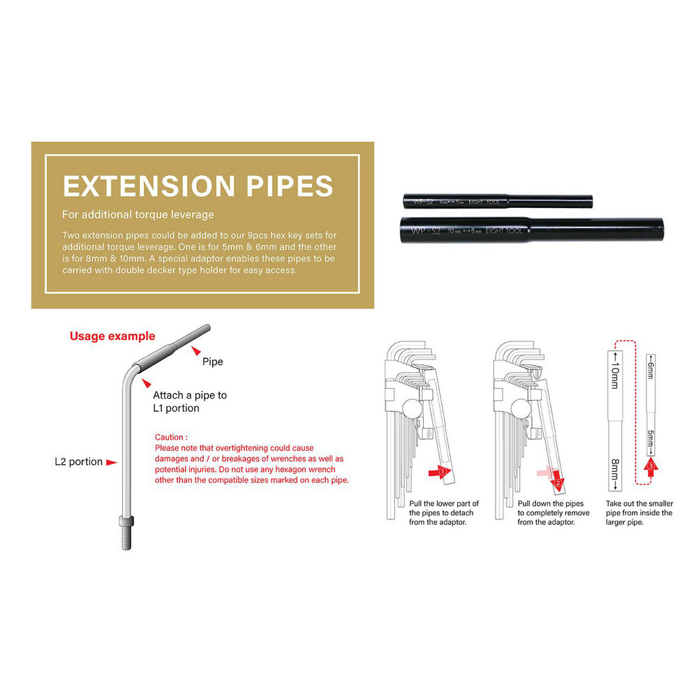 Eight Tool - Hex Key Sets: Ball End: Yes; Handle Type: L-Handle, Color ...