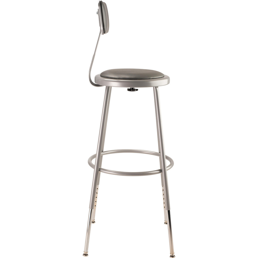 National Public Seating - Adjustable Height Stool: Vinyl, Gray | MSC Direct