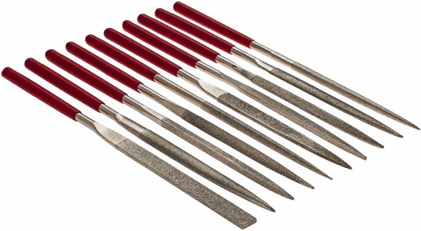 Grobet - 10 Pc 6-1/4" Medium Cut Diamond Pattern Needle File Set ...