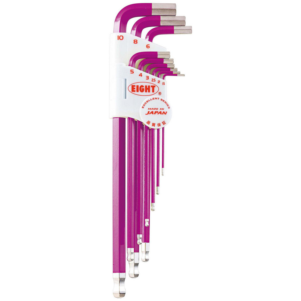 Eight Tool - Hex Key Sets: Ball End: Yes; Handle Type: L-Handle, Color ...