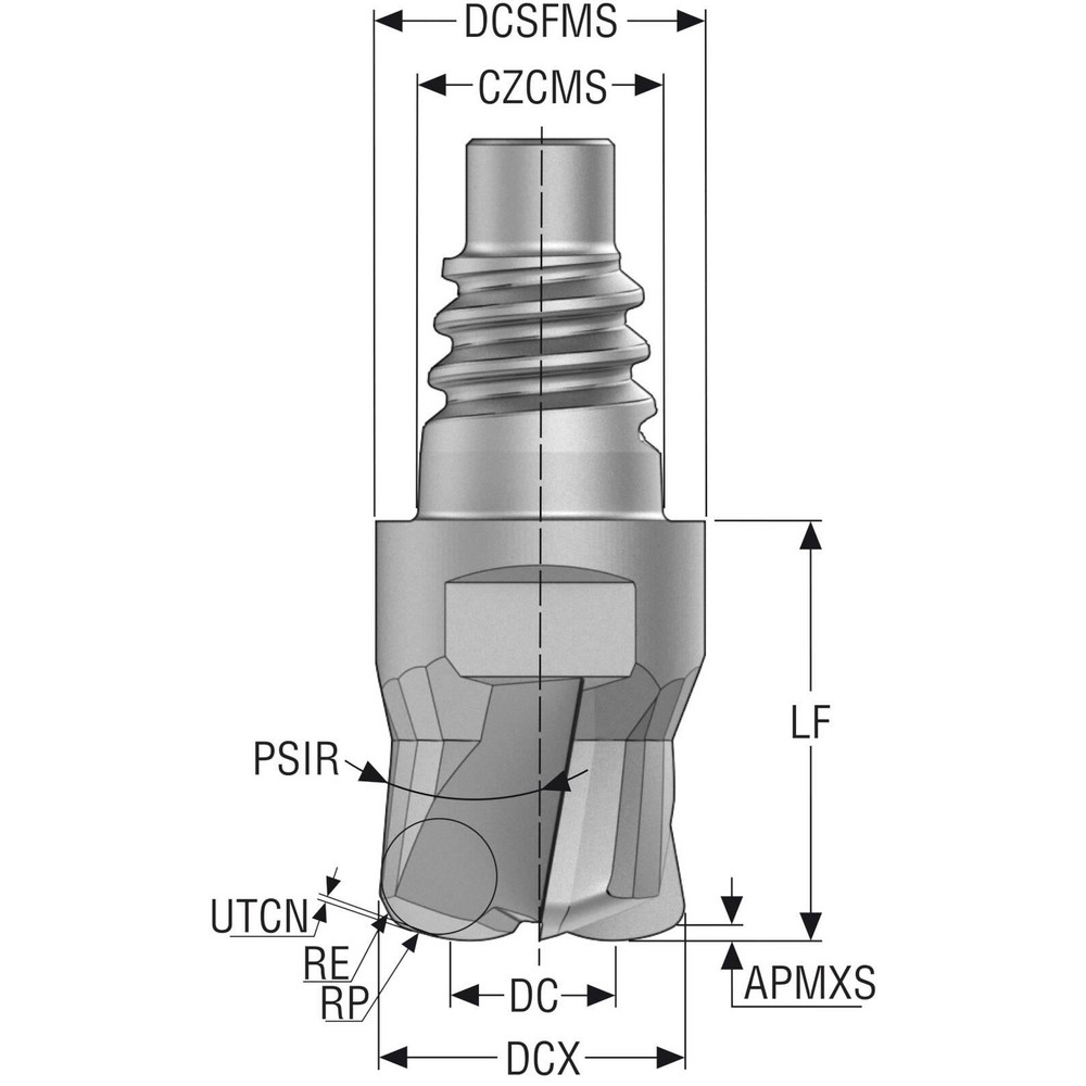 Seco - High Feed Milling Tip Insert: XHF780E12120D1HZ3, Carbide | MSC ...