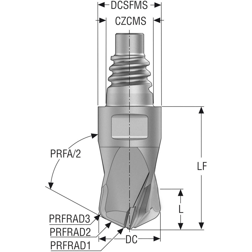 Seco - High Feed Milling Tip Insert: XHT740E12120T2R3R250Z4, Carbide ...