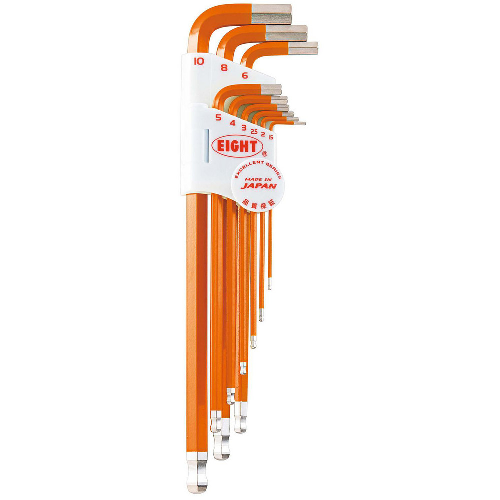 Eight Tool - Hex Key Sets: Ball End: Yes; Handle Type: L-Handle, Color ...