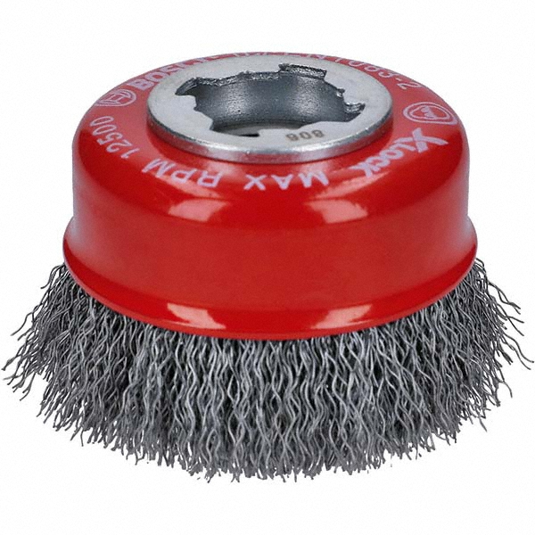 Bosch - Cup Brush: 3" Dia, 3" Wire Dia, Carbon Steel, Crimped | MSC Direct