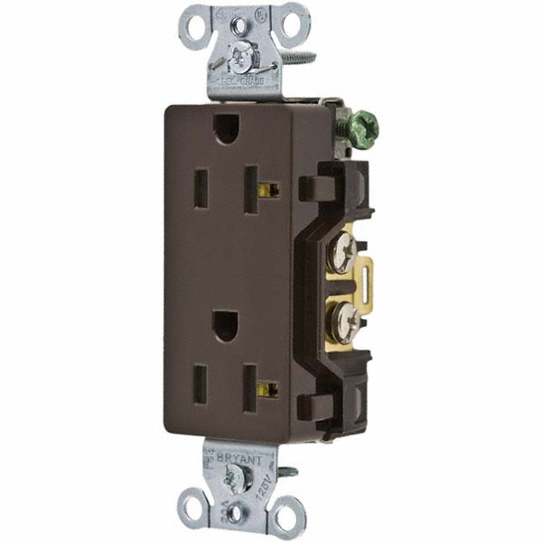 Bryant Electric - Straight Blade Duplex Receptacle: NEMA 5-20R, 20 Amps ...