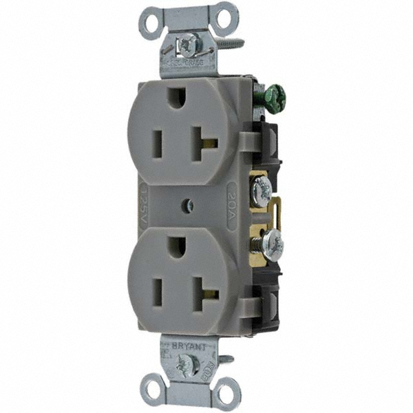 Bryant Electric - Straight Blade Duplex Receptacle: NEMA 5-20R, 20 Amps ...