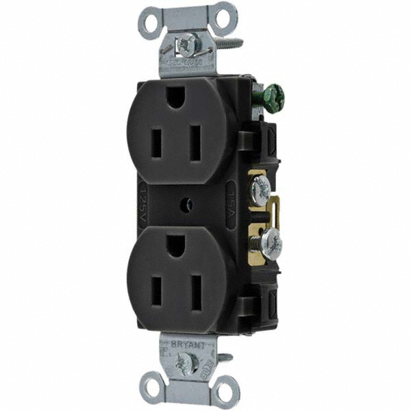 Bryant Electric - Straight Blade Duplex Receptacle: NEMA 5-15R, 15 Amps ...