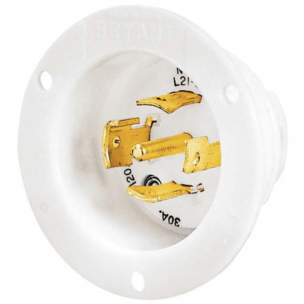 Bryant Electric - Locking Inlet: Inlet, Industrial, L21-30P, 120 & 208V ...