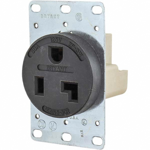 Bryant Electric - Straight Blade Single Receptacle: NEMA 5-30R, 30 Amps ...