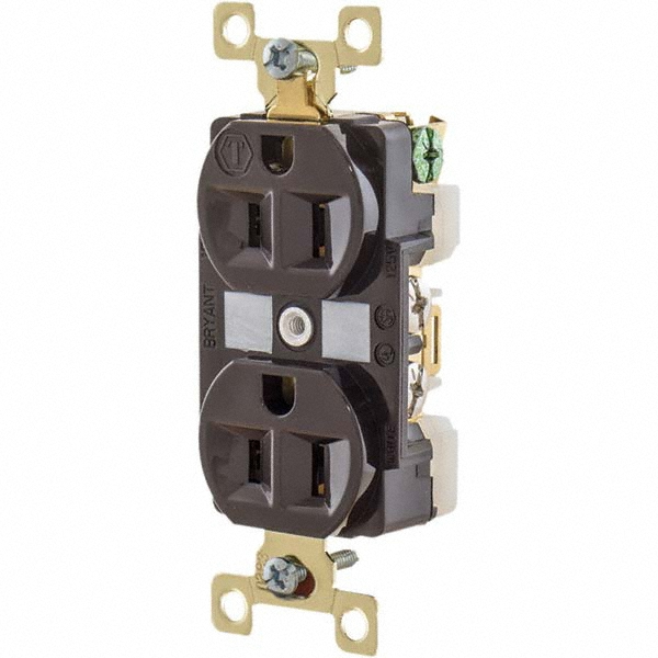 Bryant Electric - Straight Blade Duplex Receptacle: NEMA 5-15R, 15 Amps ...
