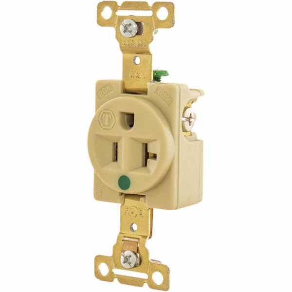 Bryant Electric - Straight Blade Single Receptacle: NEMA 5-15R, 20 Amps ...