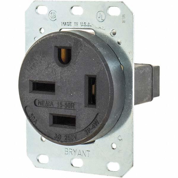 Bryant Electric - Straight Blade Single Receptacle: NEMA 15-50R, 50 ...