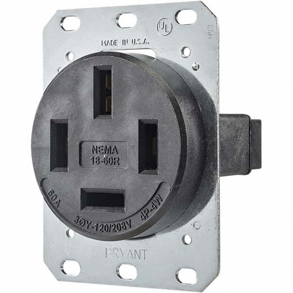 Bryant Electric - Straight Blade Single Receptacle: NEMA 18-60R, 60 ...