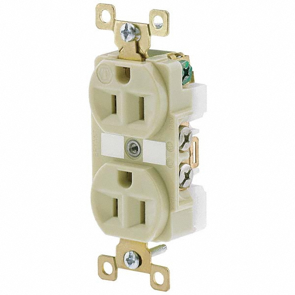Bryant Electric - Straight Blade Duplex Receptacle: NEMA 5-15R, 15 Amps ...