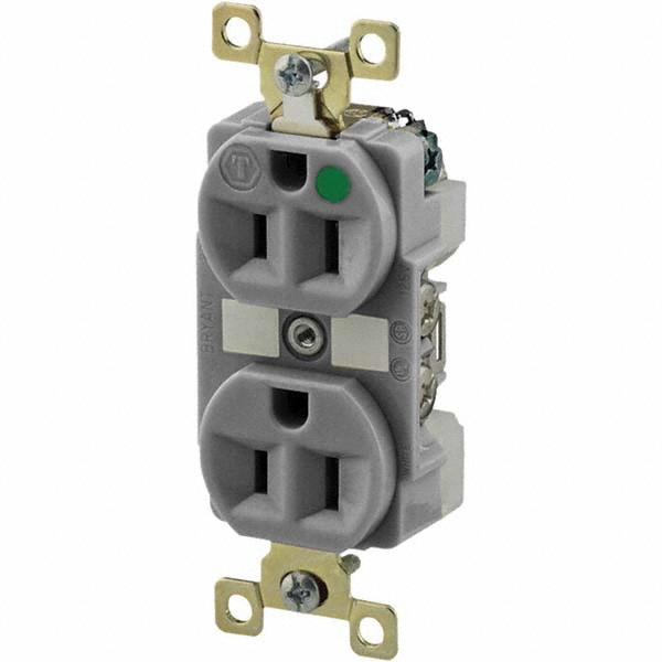 Bryant Electric - Straight Blade Duplex Receptacle: NEMA 5-15R, 15 Amps ...