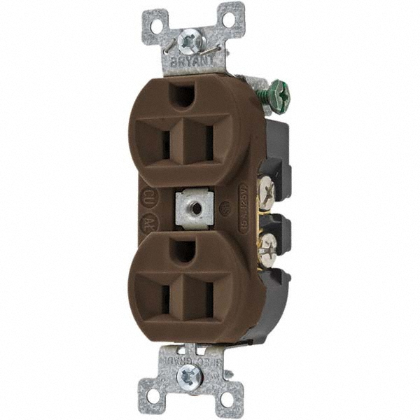 Bryant Electric - Straight Blade Duplex Receptacle: NEMA 5-15R, 15 Amps ...