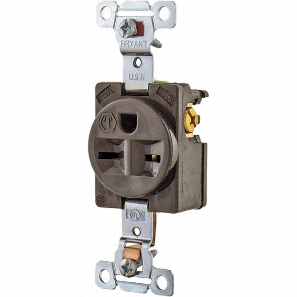 Bryant Electric - Straight Blade Single Receptacle: NEMA 6-15R, 15 Amps ...