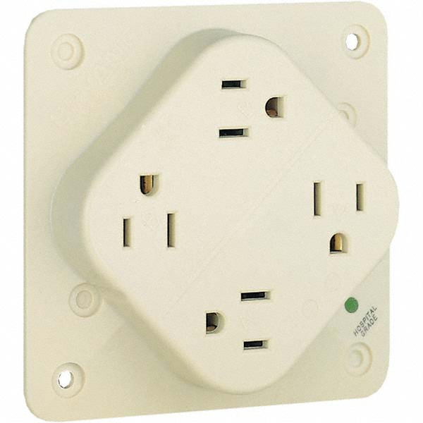 Bryant Electric - Straight Blade Fourplex Receptacle: NEMA 5-15R, 15 ...