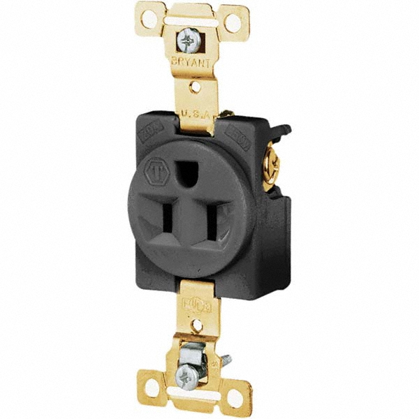 Bryant Electric - Straight Blade Single Receptacle: NEMA 5-15R, 15 Amps ...