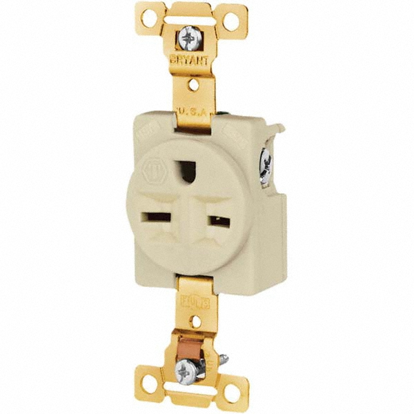 Bryant Electric - Straight Blade Single Receptacle: NEMA 6-15R, 15 Amps ...