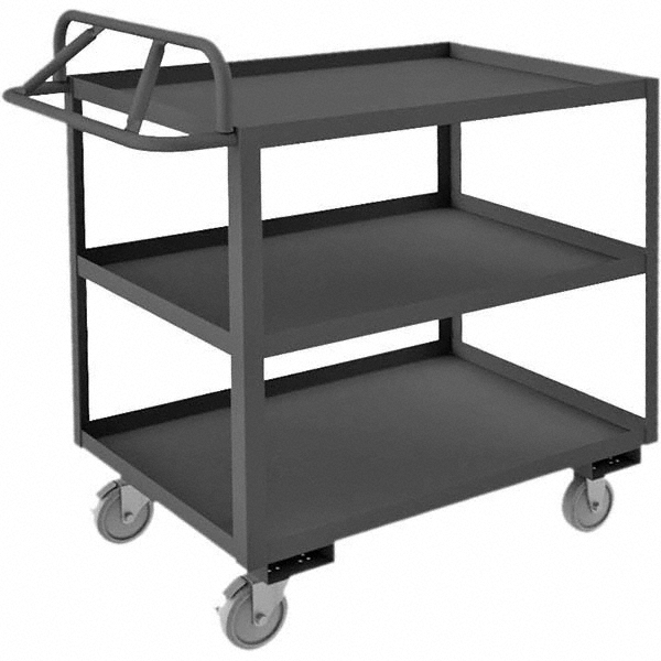 Durham - Service Utility Cart: 54-1/4" Long, 24-1/4" Wide, Steel, Gray ...