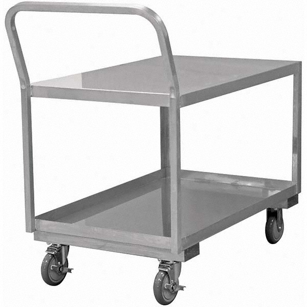 Durham - Low Deck Utility Cart: Stainless Steel, Silver | MSC Direct