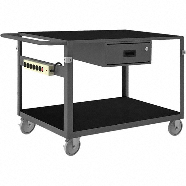 Durham - Instrument Utility Cart: 34" Long, 25-1/8" Wide, Steel, Gray ...