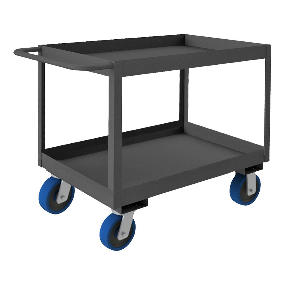 Durham - Service Utility Cart: 54-1/4" Long, 24-1/4" Wide, Steel, Gray ...