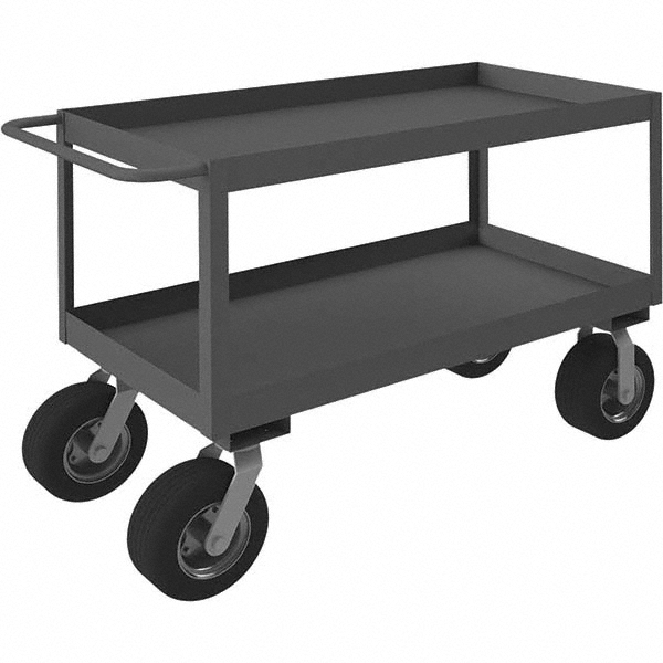Durham - Service Utility Cart: 54-1/4" Long, 24-1/4" Wide, Steel, Gray ...