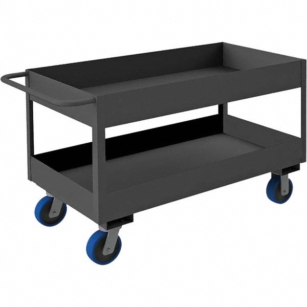 Durham - Service Utility Cart: 42-1/4" Long, 24-1/4" Wide, Steel, Gray ...