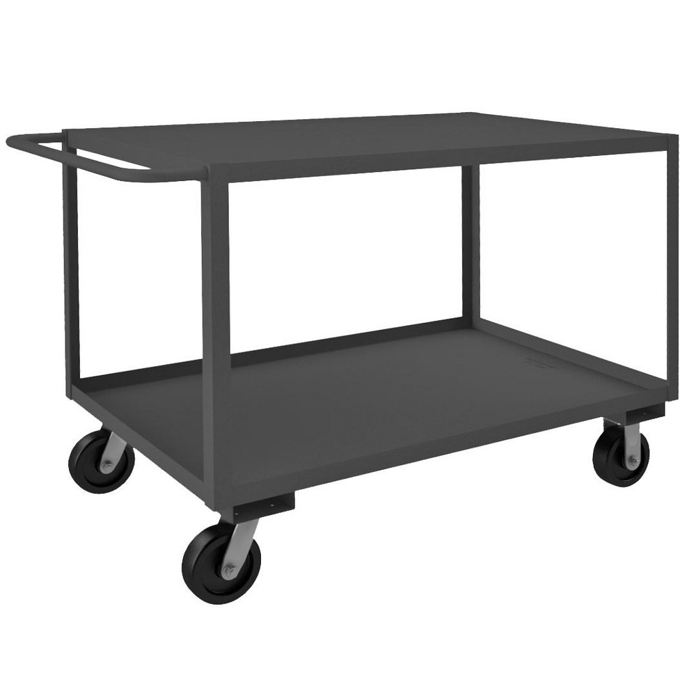 Durham - Service Utility Cart: 66-1/4" Long, 30-1/4" Wide, Steel, Gray ...