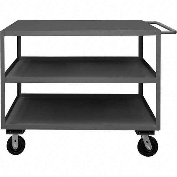 Durham - Service Utility Cart: 54-1/4" Long, 24-1/4" Wide, Steel, Gray ...