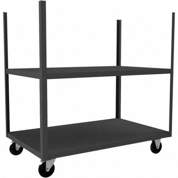 Durham - Stake Utility Cart: 48-1/4" Long, 30-1/4" Wide, Steel, Gray ...