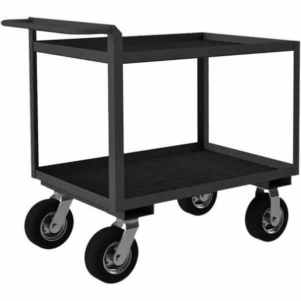 Durham - Shelf Utility Cart: 42-1/4" Long, 24-1/4" Wide, Steel, Gray ...