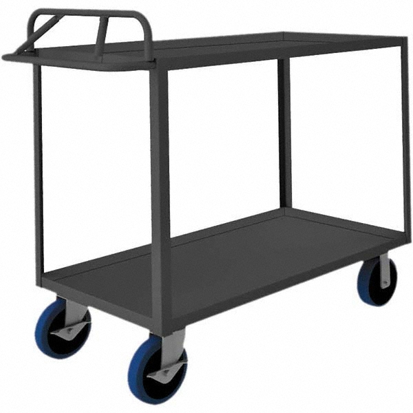 Durham - Service Utility Cart: 66-1/4" Long, 30-1/4" Wide, Steel, Gray ...