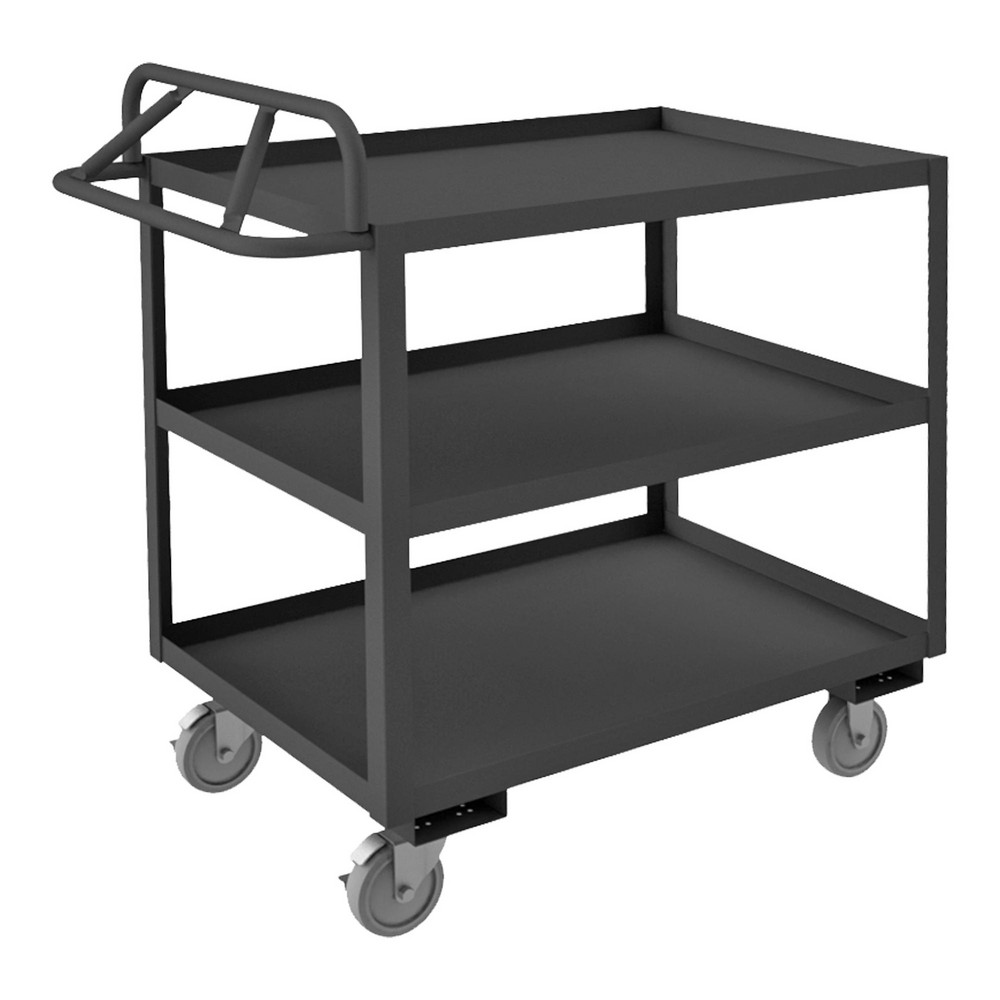 Durham - Service Utility Cart: 54-1/4" Long, 30-1/4" Wide, Steel, Gray ...