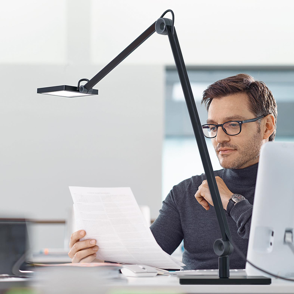 Waldmann Lighting - Task Light: LED, 31.5" Reach, Articulated Arm, Base ...