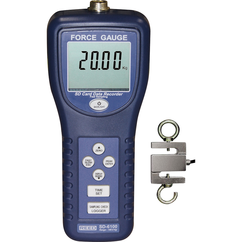 REED Instruments - Digital Force Gage: 220.5 lb Capacity, 0.02 lb ...