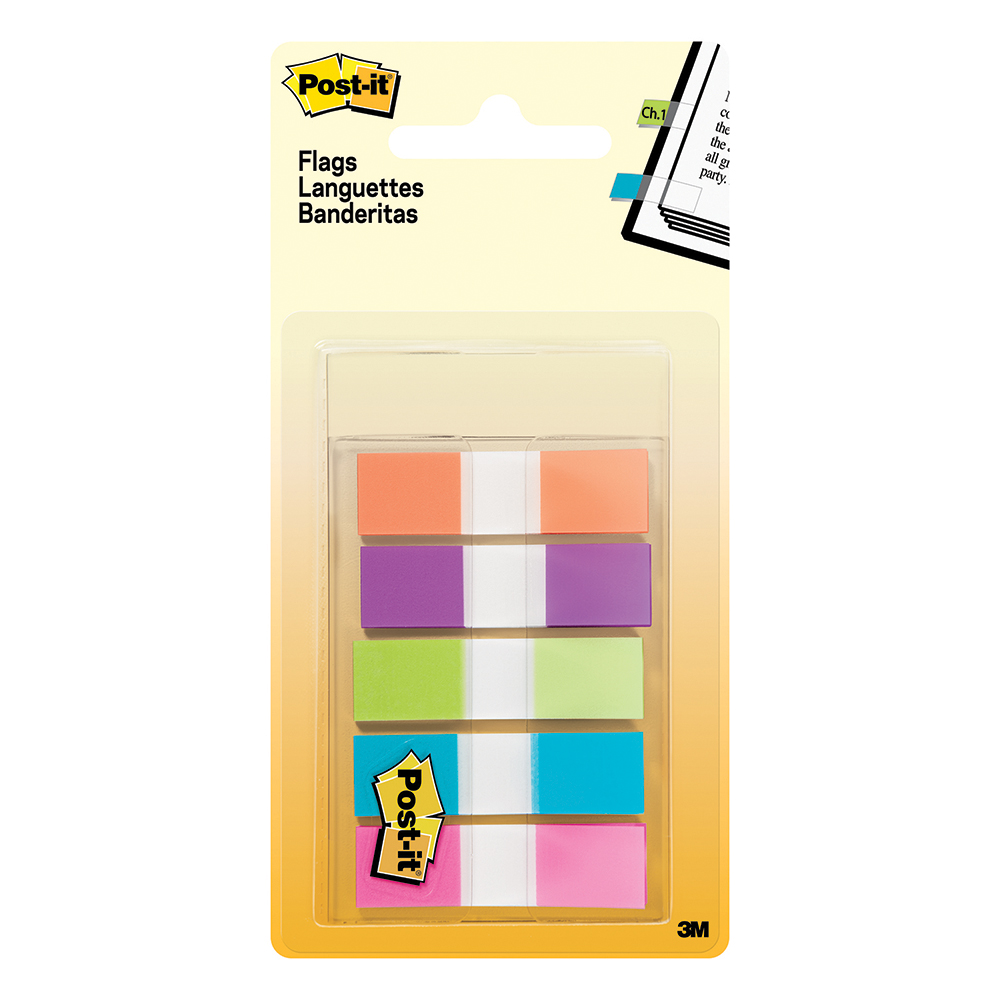 Post-It - Self-Stick Page Flags: Style: Flag; Color: Multi-Color; Size ...