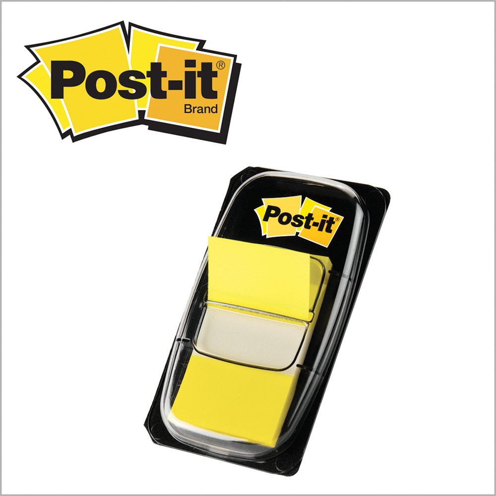 Post-It - Self-Stick Page Flags: Style: Flag; Color: Yellow; Size: 1 in ...