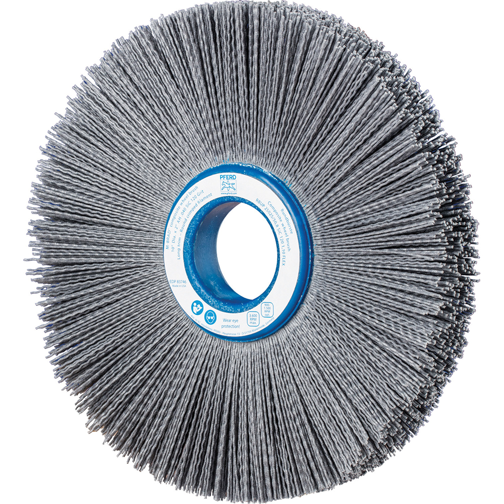 PFERD - Wheel Brush: 10" Wheel Dia, 1" Face Width, 0.0400" Wire Dia ...