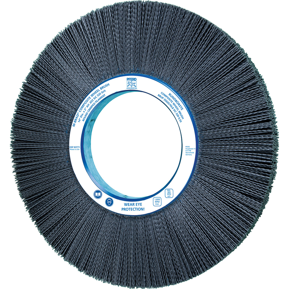 PFERD - Wheel Brush: 14" Wheel Dia, 1" Face Width, 0.0400" Wire Dia ...