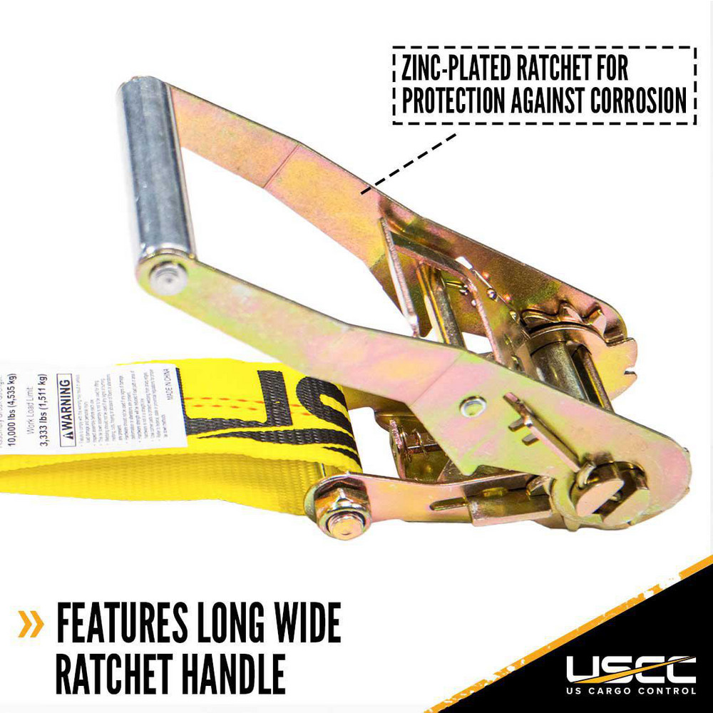 US Cargo Control - Polyester Ratchet Strap Tie Down: 18' Long, 2" Wide ...