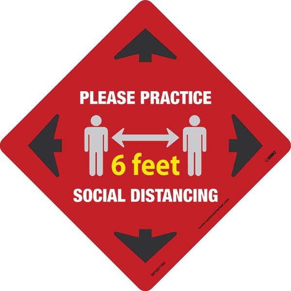 NMC - Adhesive Backed Floor Signs; Message Type: COVID-19 ; Graphic ...